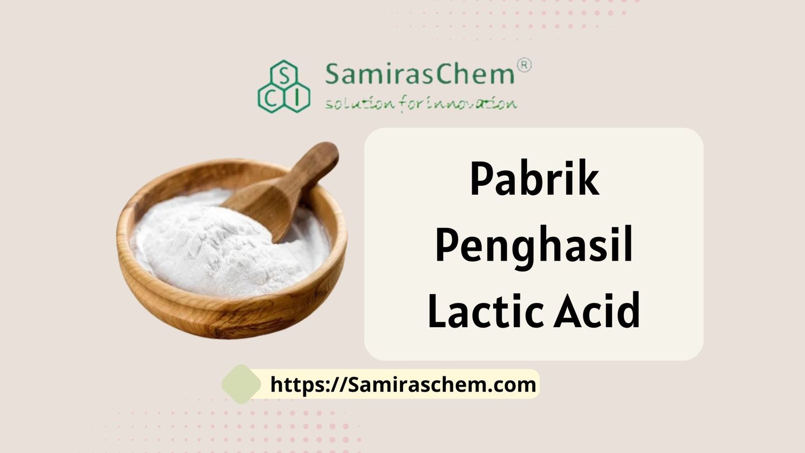 Pabrik Penghasil Lactic Acid - PT. Samiraschem Indonesia